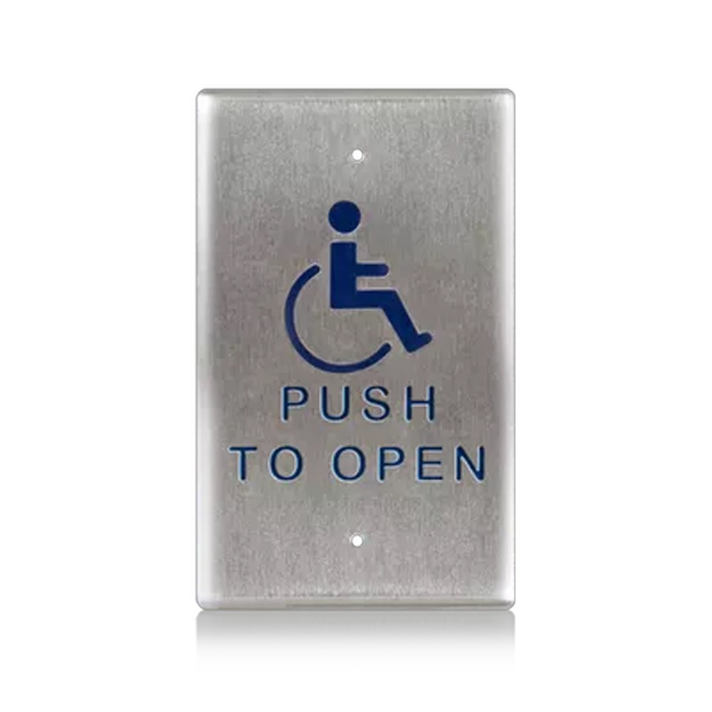BEA 2" x 4" Rectangular Stainless Steel "Push to Open" Push Plate (Text ...