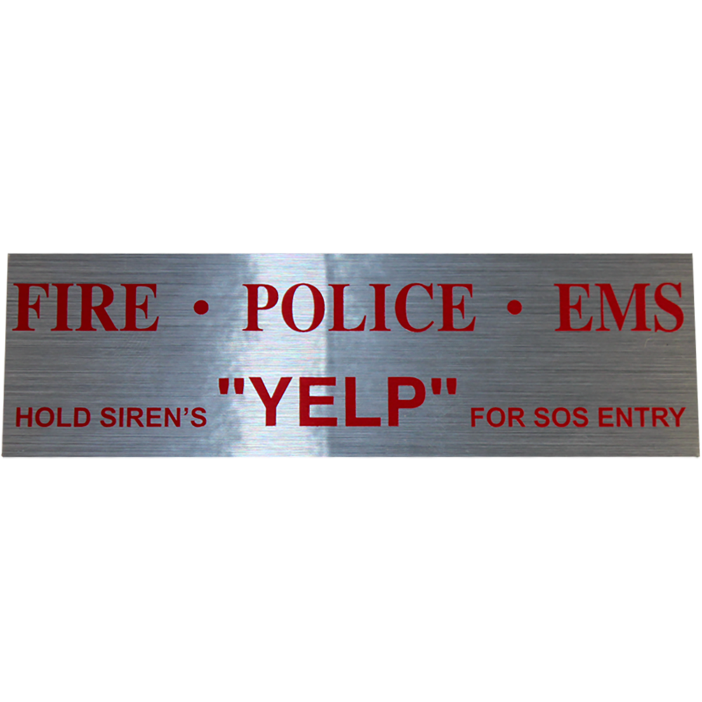 SOS "Fire Police EMS" Sticker - Gate Opener Safety