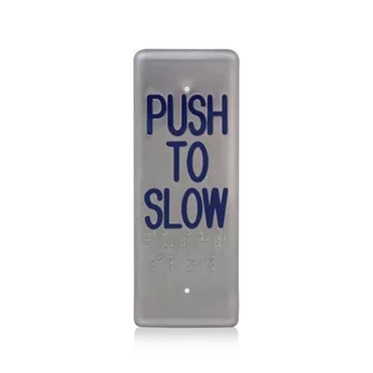 BEA 1.75" x 4.5" Jamb Stainless Steel "Push to Slow" Braille Push Plate ...