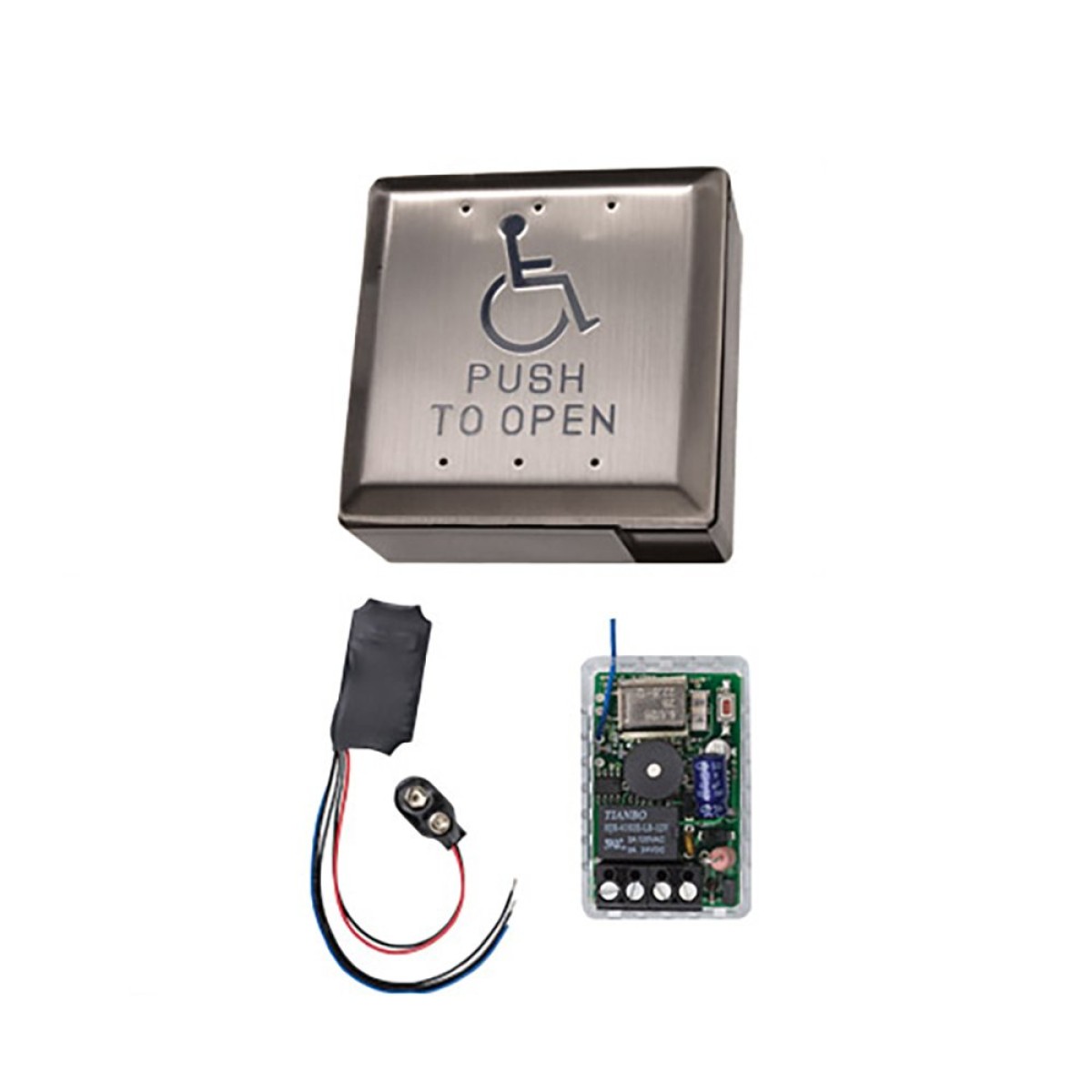 ADA 433mHz Push Plate Wireless Transmitter and Receiver Kit (Operates 2 ...