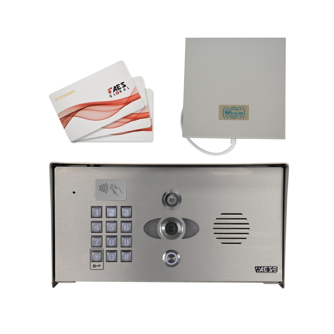AES Praetorian IP Video Intercom Stainless Steel Pedestal w/ Keypad ...