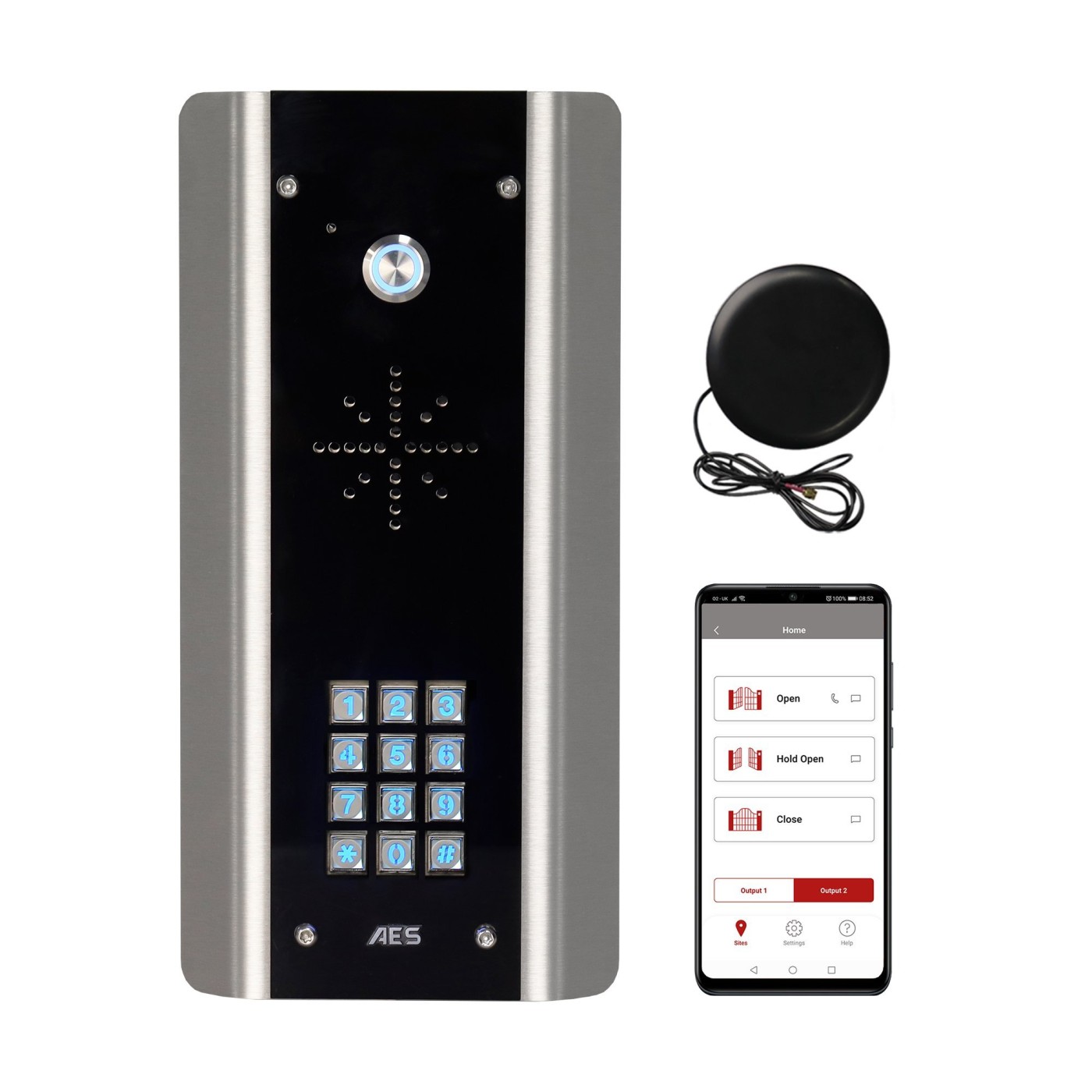AES Cellcom PRIME7 Wall Mount Cellular 4G Intercom and Keypad - PRIME7-ABK-US - Gate Opener Safety
