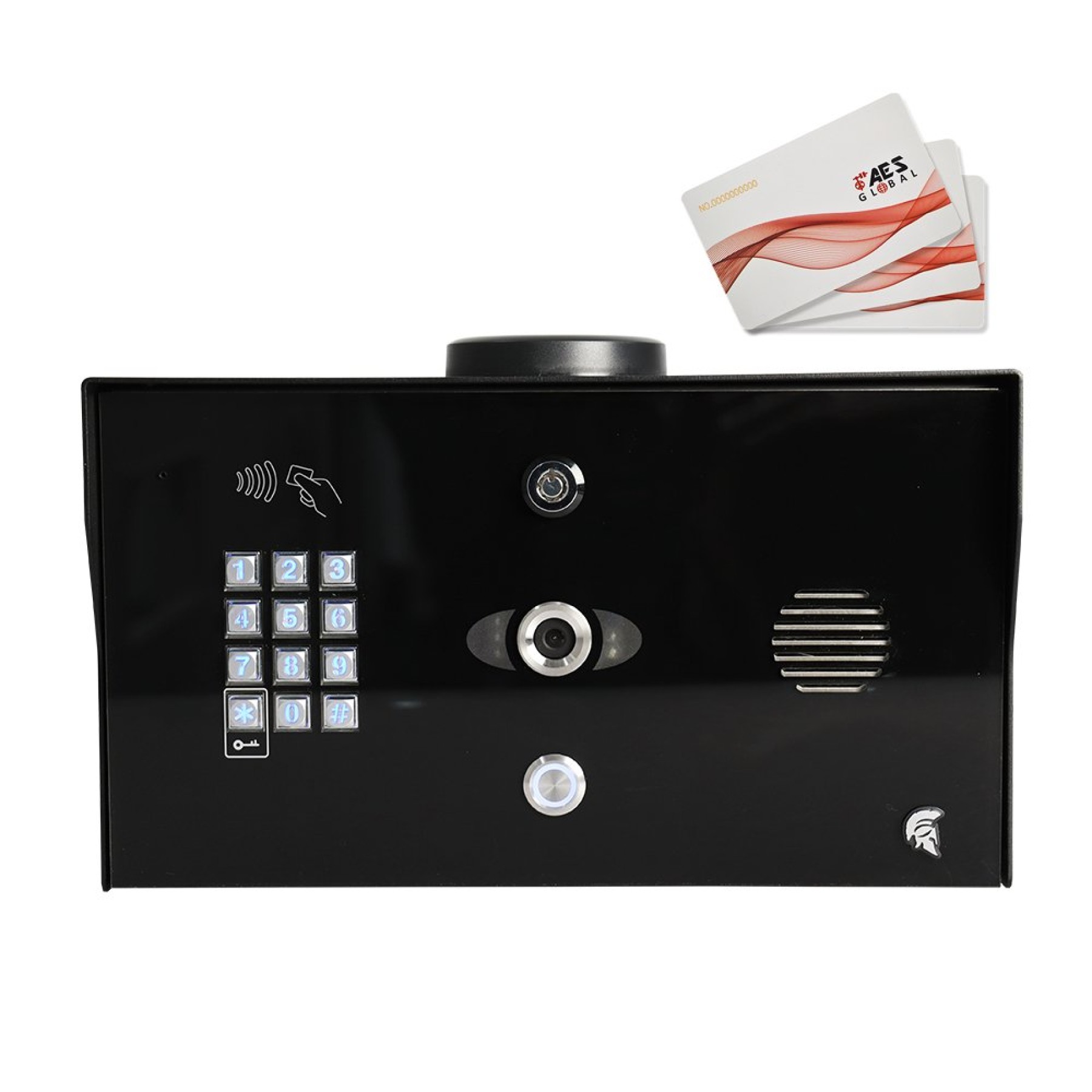 AES Praetorian IP Video Intercom Pedestal w/ Keypad & Prox (US & Canada) - Includes 4G Router ...