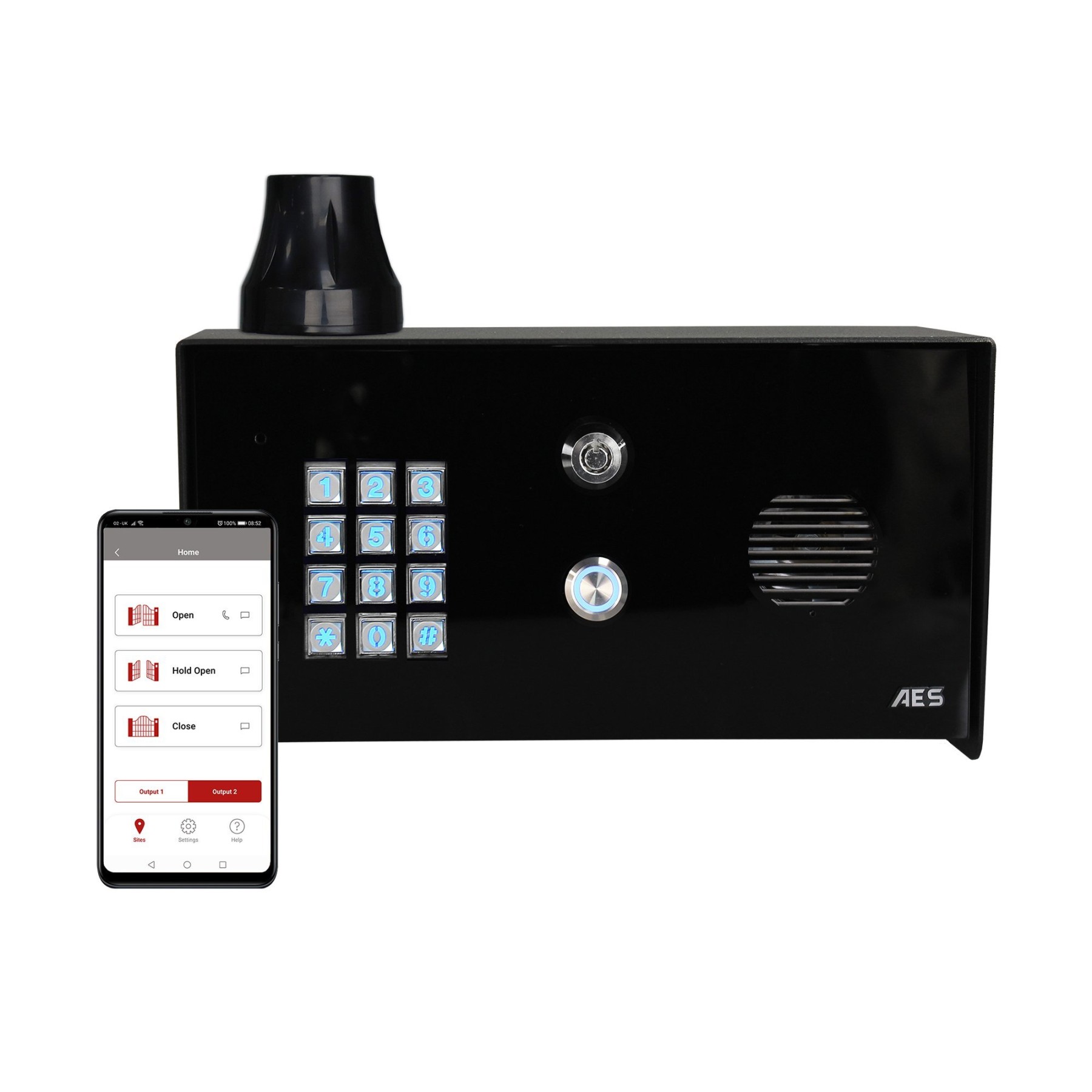 AES Cellcom PRIME7 Imperial Pedestal Mount 4G Cellular Intercom with ...