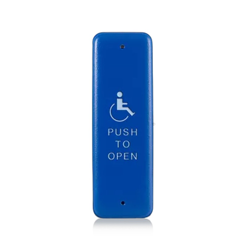 BEA Jamb Stainless Steel "Push to Open" Push Plate (Text & Blue ...