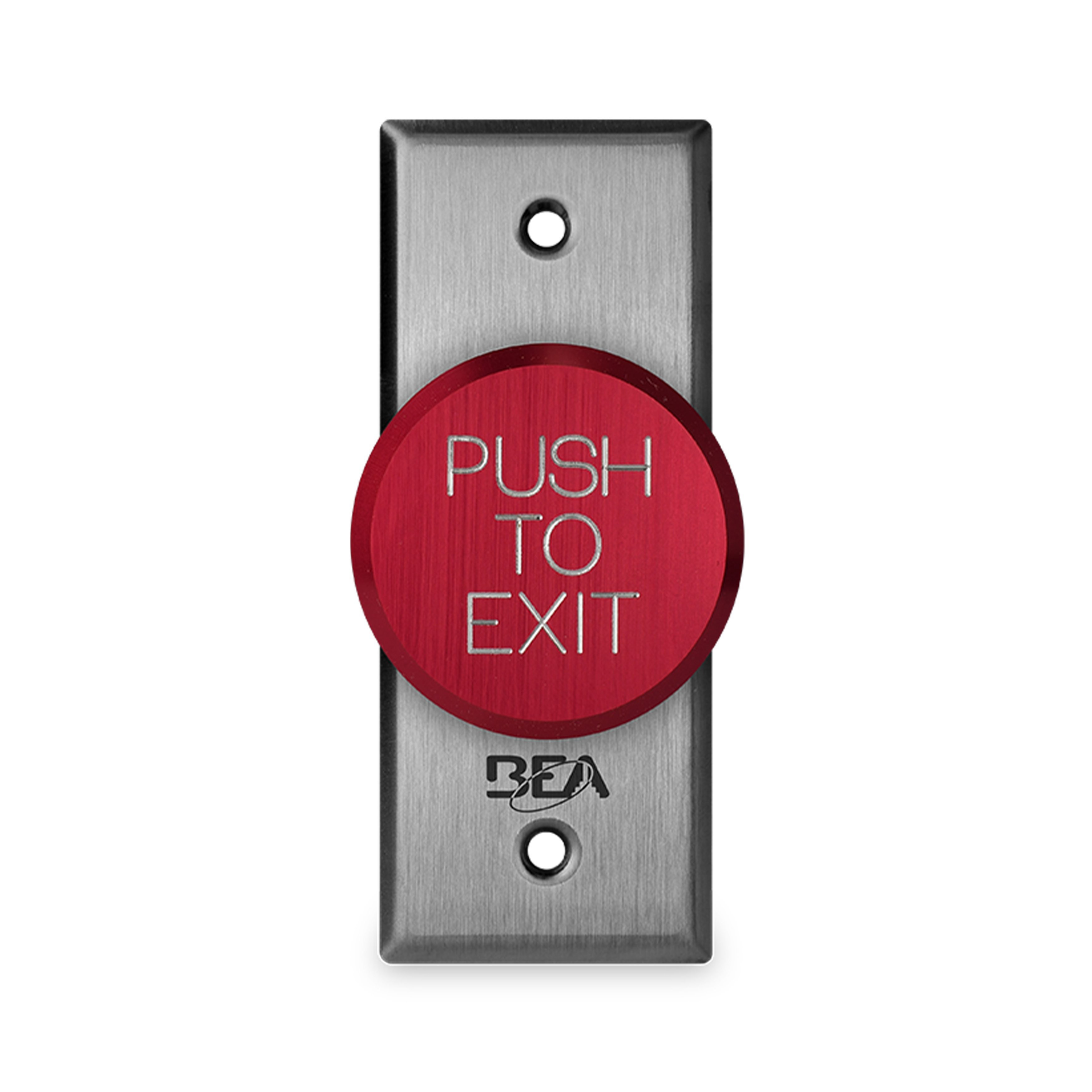 BEA 2" Delayed Action Jamb "Push to Exit" Button (Text Only, Red ...