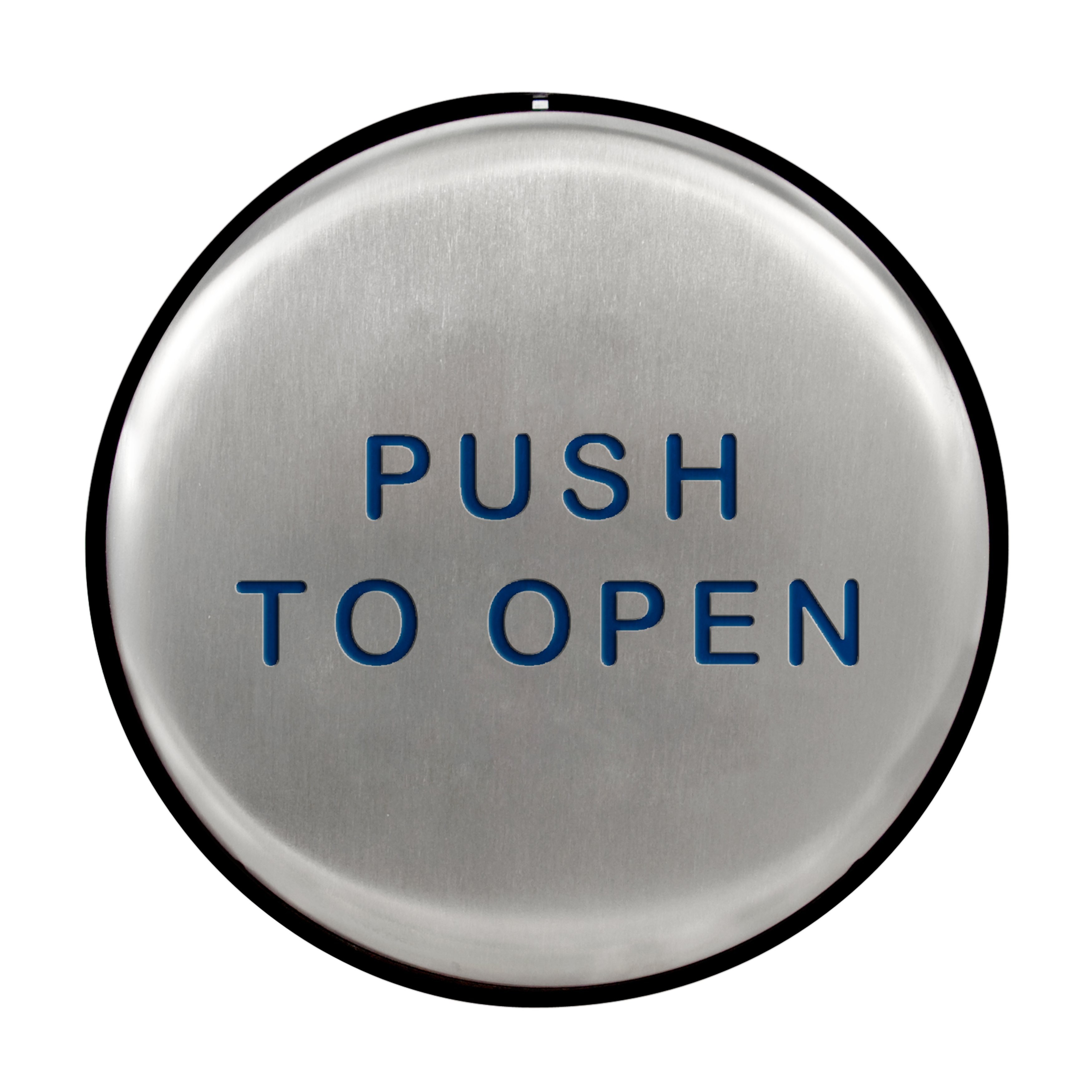BEA 6" Round "Push to Open" Wireless Push Plate (Text Only, 900 MHz ...