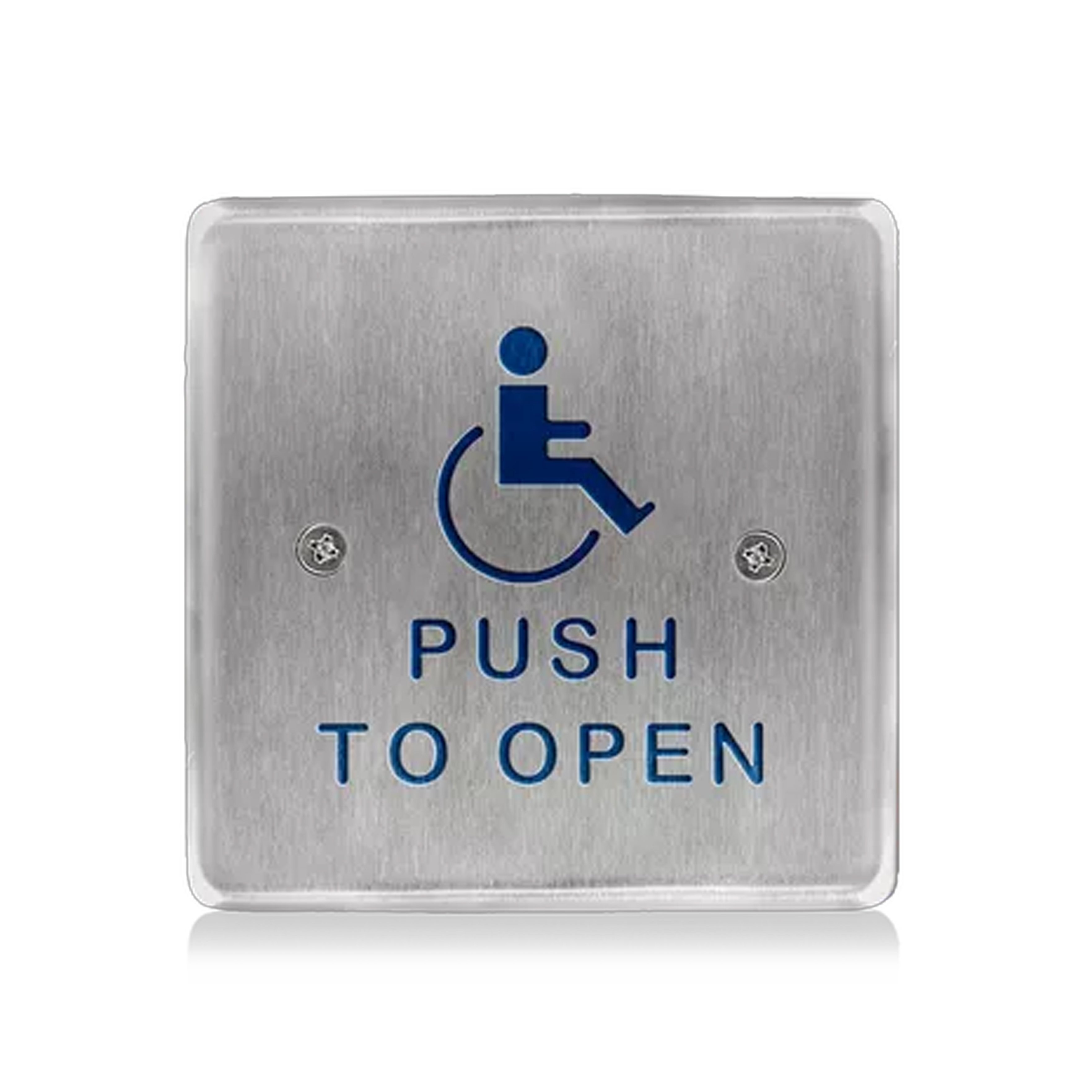 BEA 4.5" Square Stainless Steel "Push to Open" Push Plate (Text ...