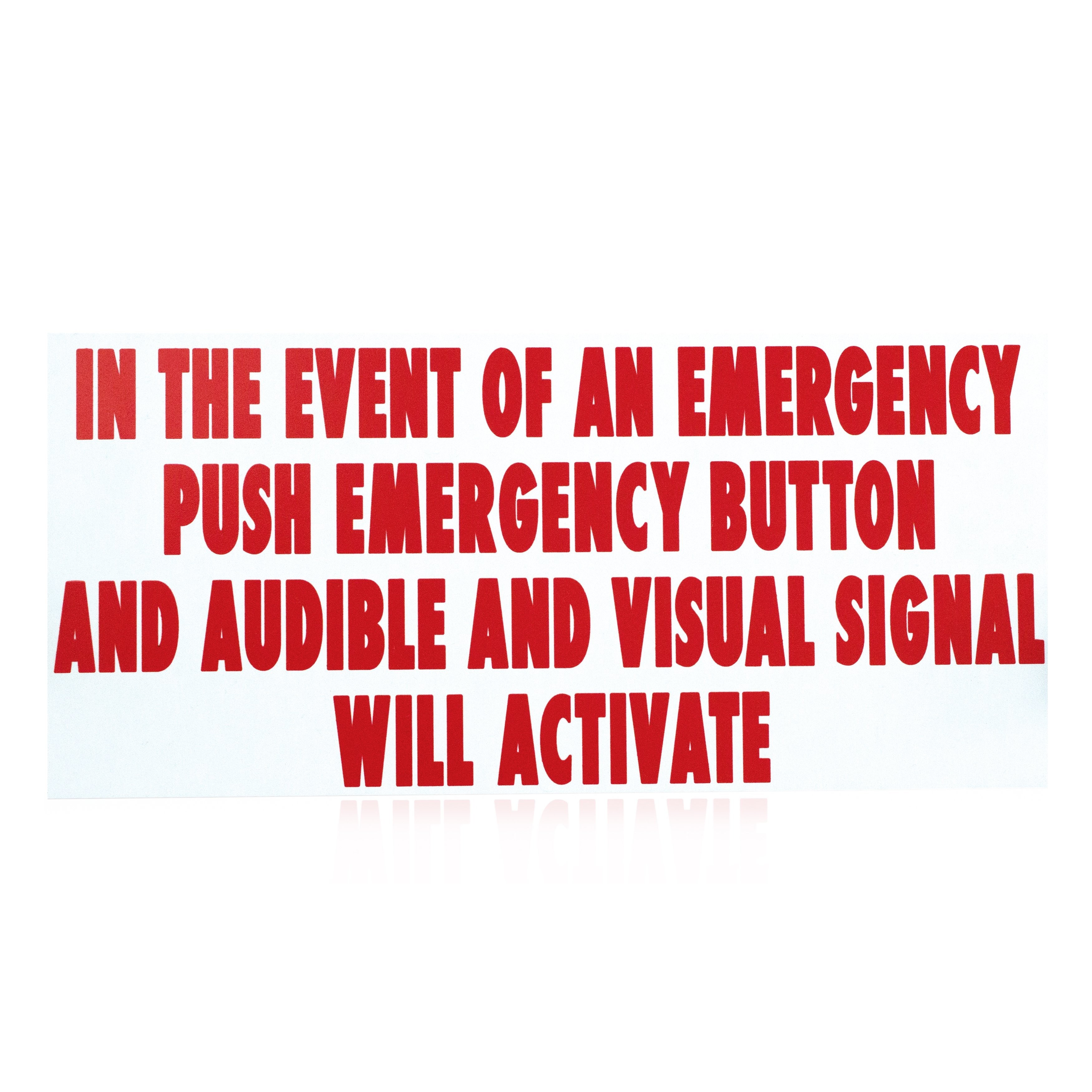 BEA Washroom Module Emergency Signage - 70-5675 - Gate Opener Safety