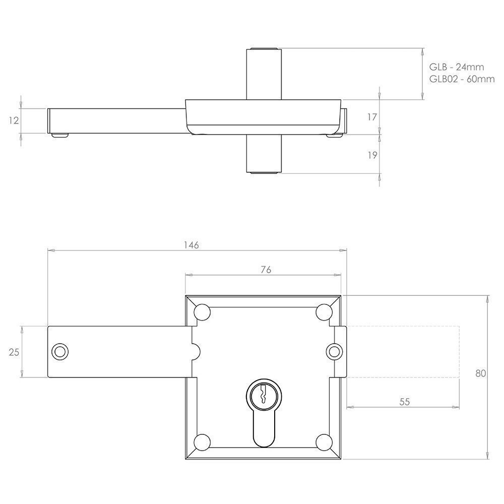 GateMaster Screw-Fixed Lock for Gates Up to 24mm Thick - GLB - Gate ...