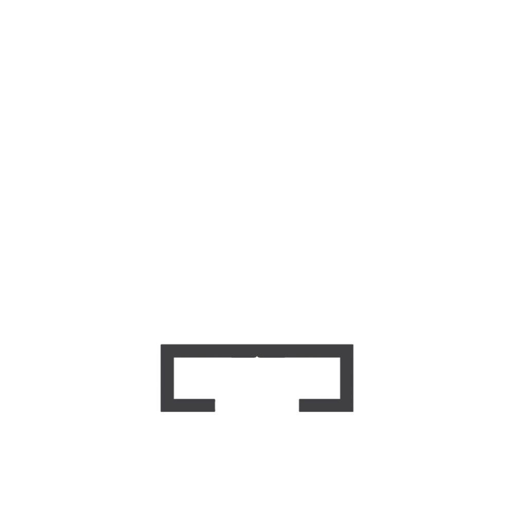 ME117-C7-26 Miller Edge ME117-C7 Mounting Channel Flat, rigid PVC 26ft ...