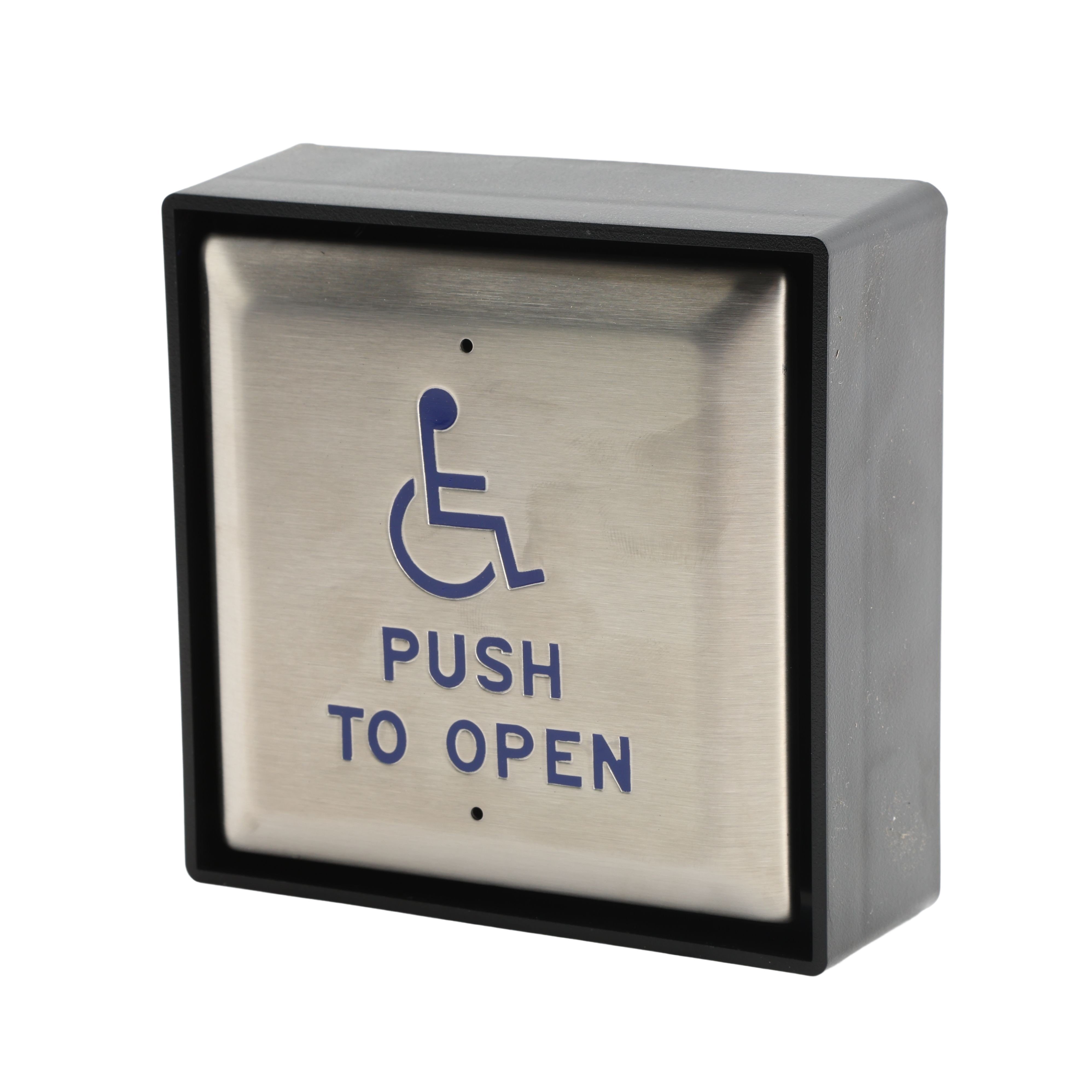 ADA 4" Square Exit Handicap Logo Push to Open Button - Stainless Steel ...