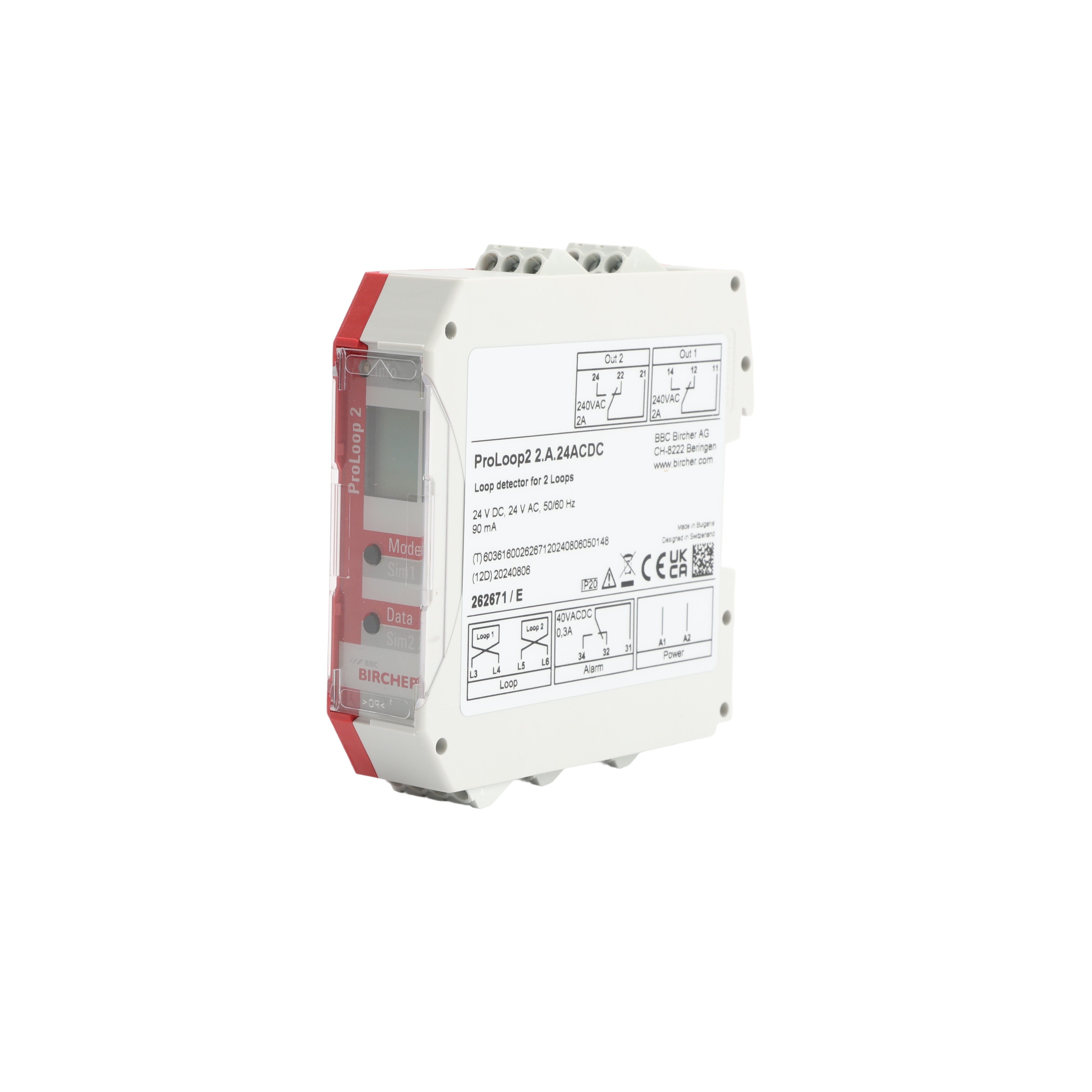 Bircher ProLoop2 24V (DIN Rail Mount) 2-Loop Detector w/ 2 Relay ...