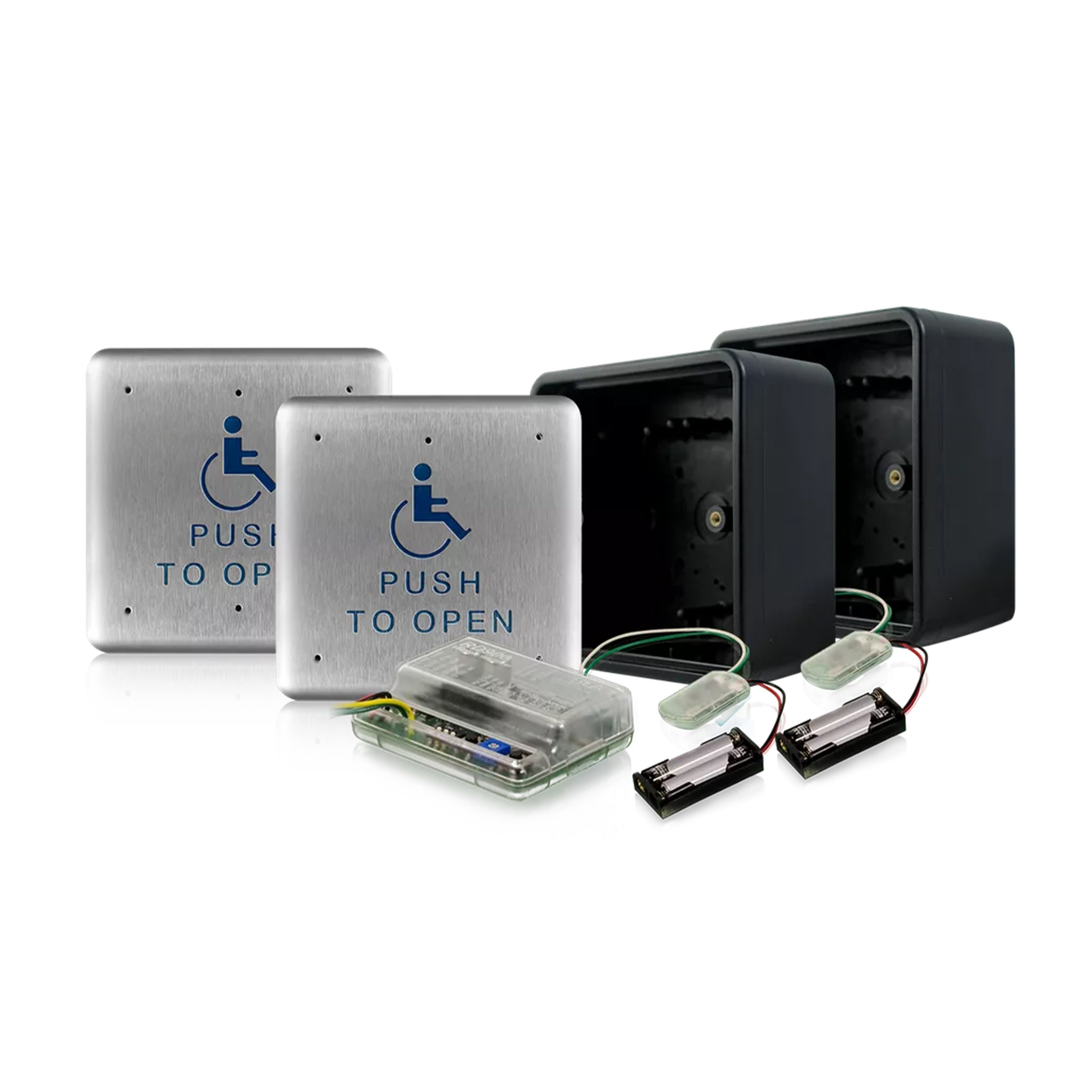 ADA Compliant BEA 4.75" Square Push Plate Kit 900 MHz Wireless (2 ...