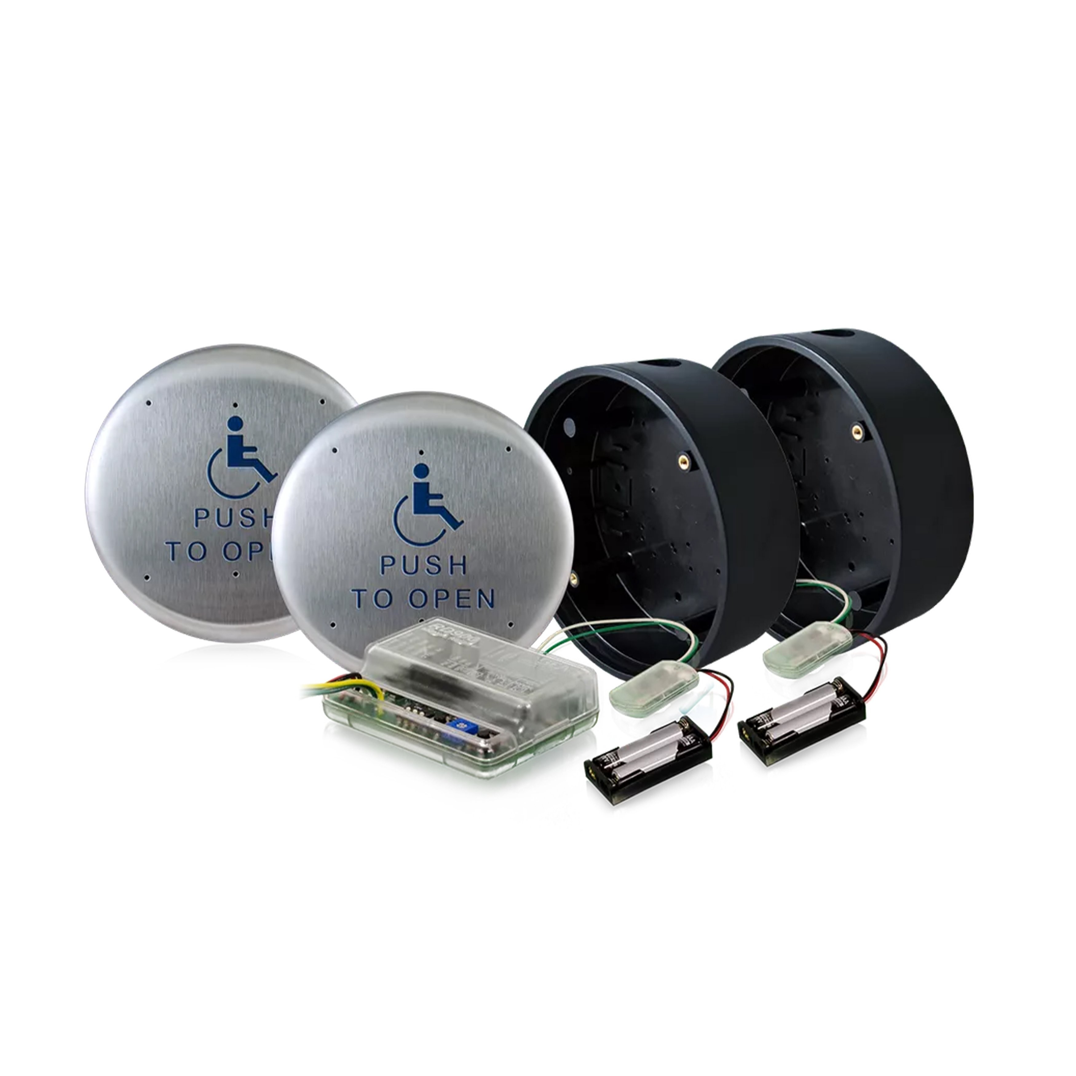BEA 6" Round Push Plate Kit 900 MHz Wireless (2 Plates, 2 Transmitters ...