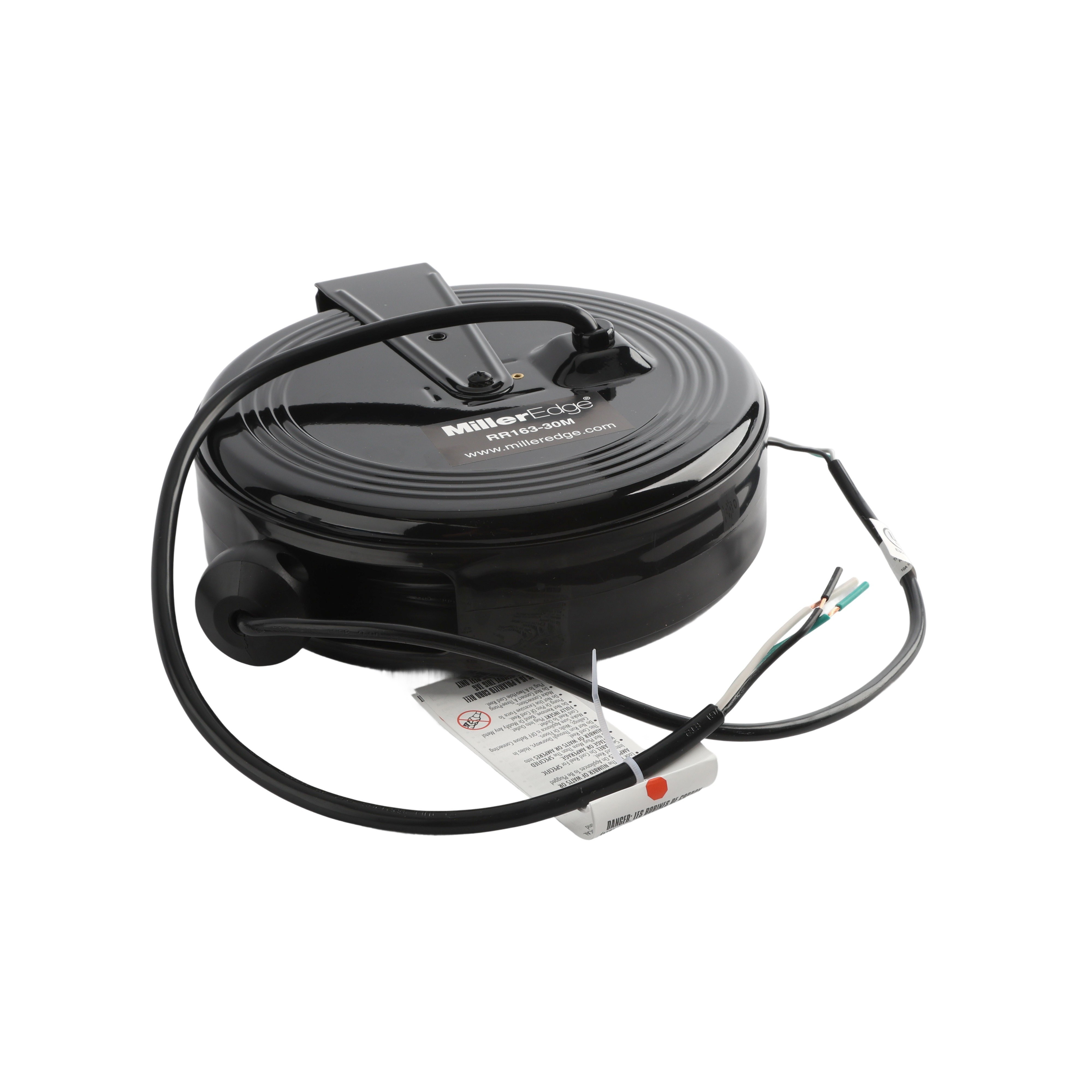 Miller Edge 30ft Retractable Extension Cord with Heavy-Duty Cord Reel ...