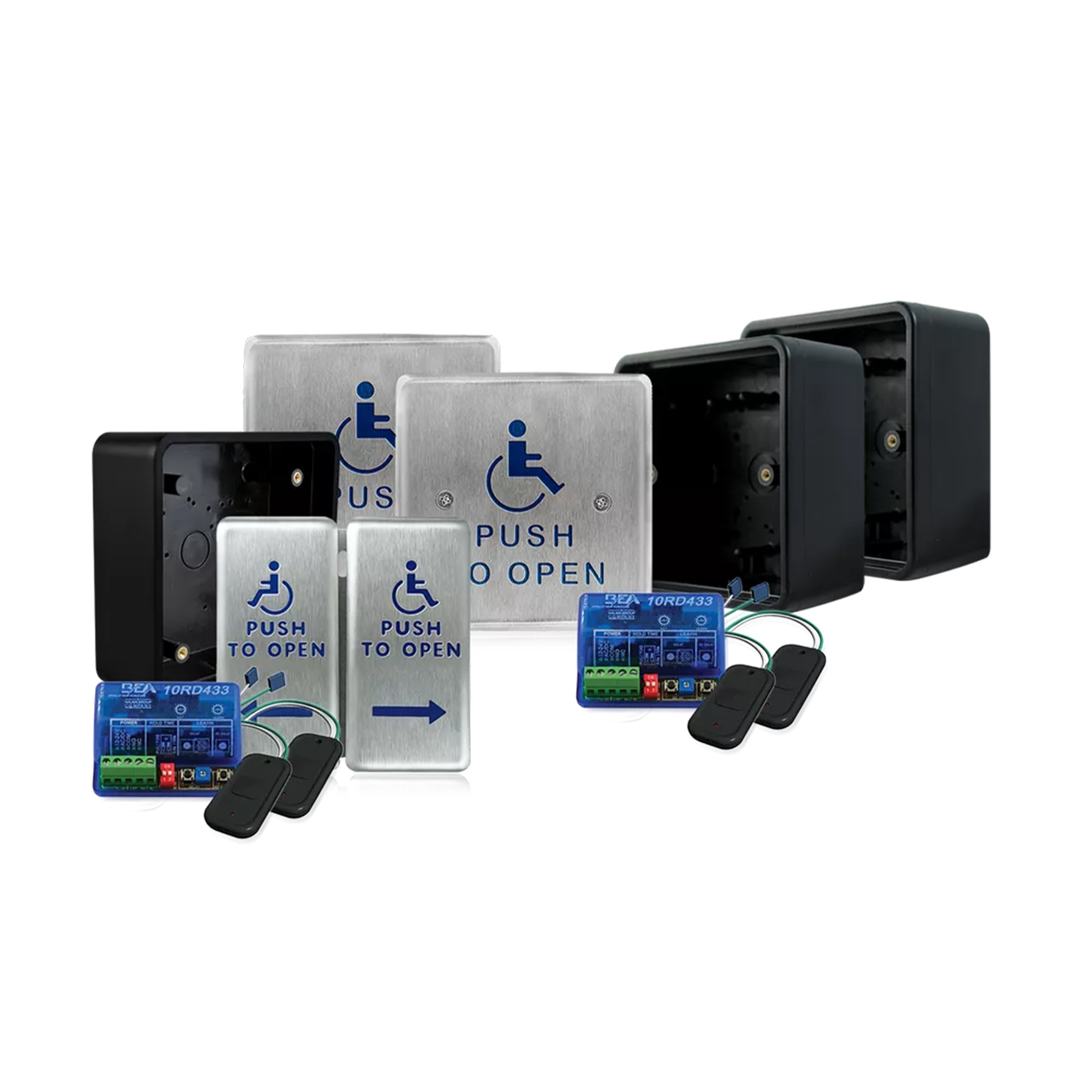 BEA Vestibule Push Plate Package 433 MHz Wireless (Vestibule Plate, 2 ...