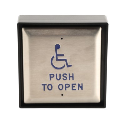 ADA 4" Square Exit Handicap Logo Push to Open Button - Stainless Steel ...